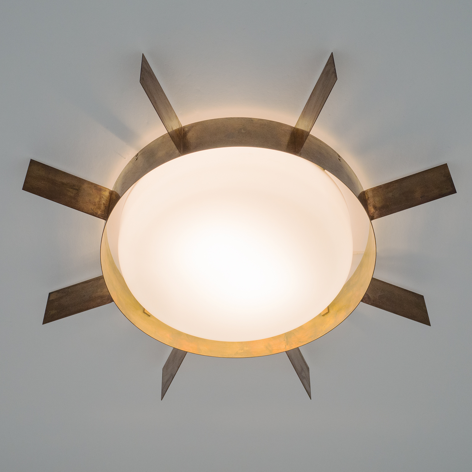 Gio Ponti Brass ‚Sole‘ Ceiling Lights, 1950s – mdrn