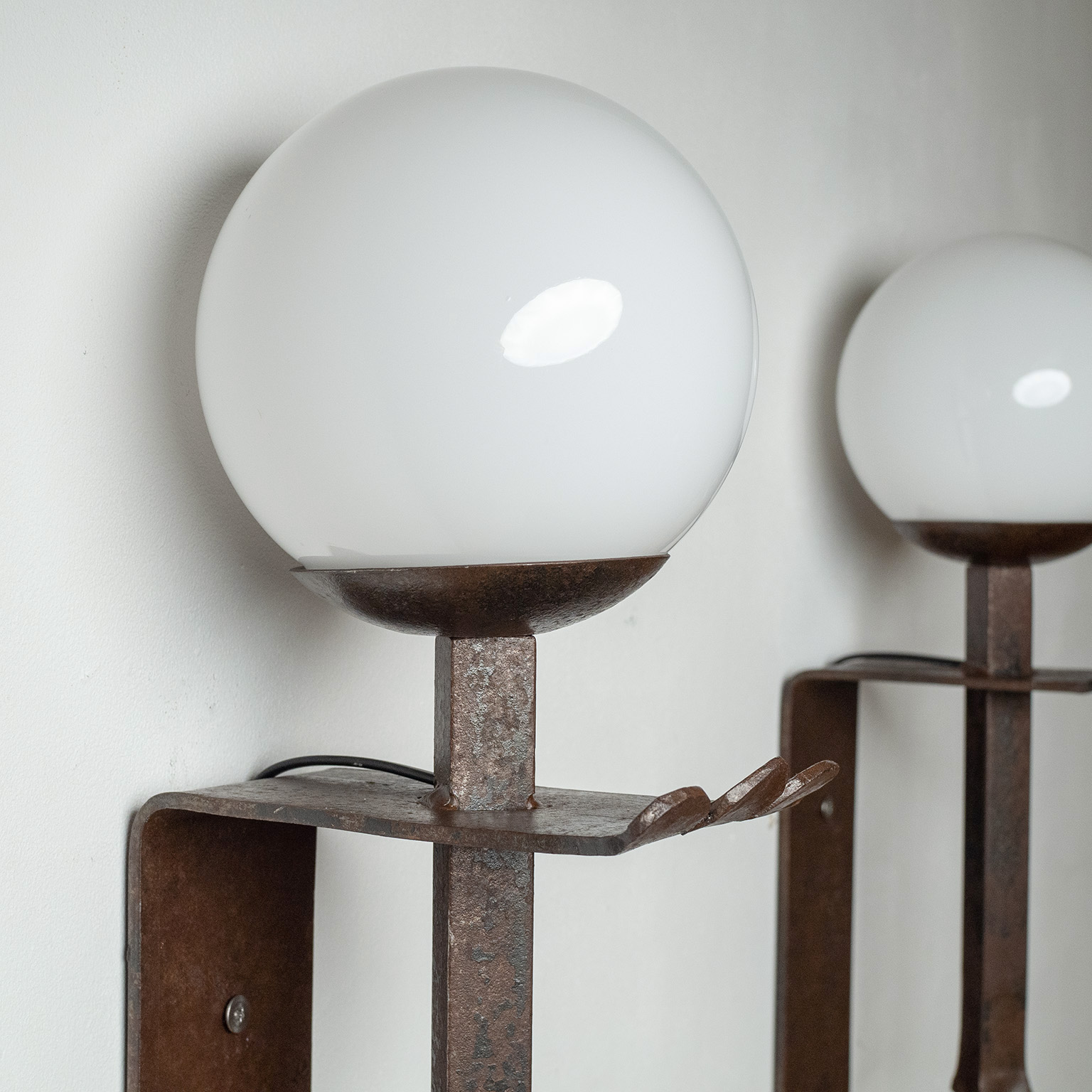 French Forged Iron Wall Lights, 1970s – mdrn