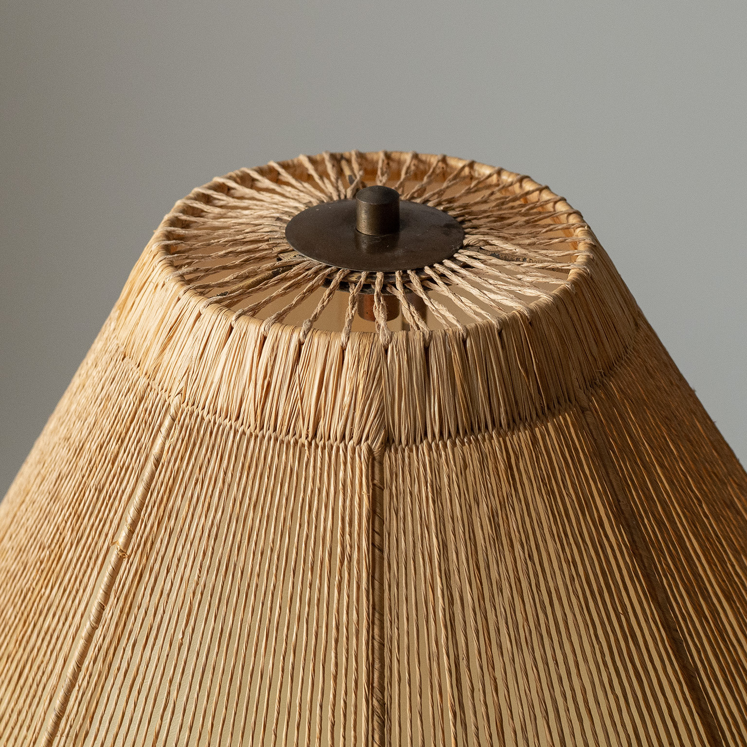 Art Deco Wood and Raffia Table Lamp, 1930s – mdrn