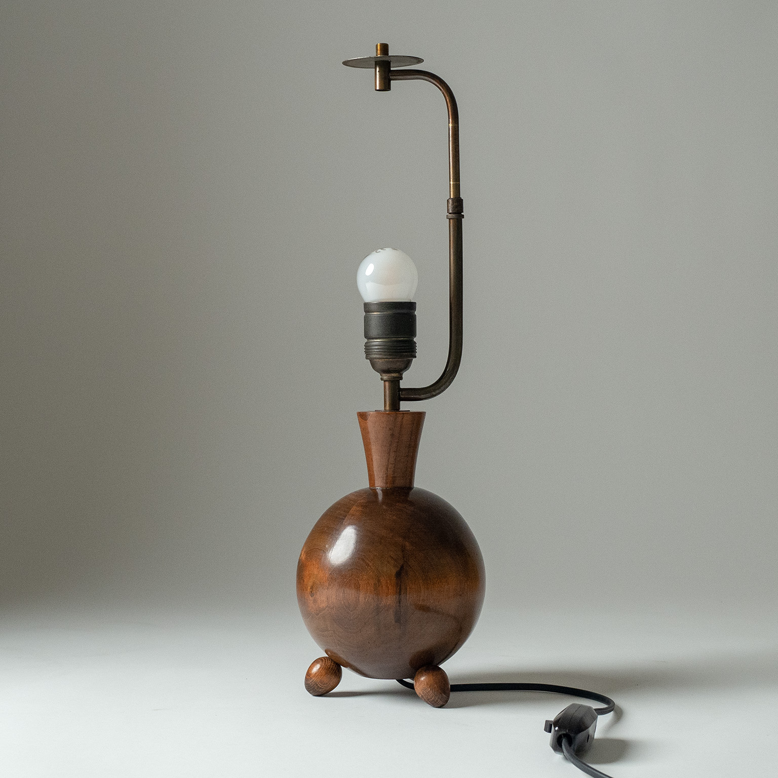 Art Deco Wood and Raffia Table Lamp, 1930s – mdrn