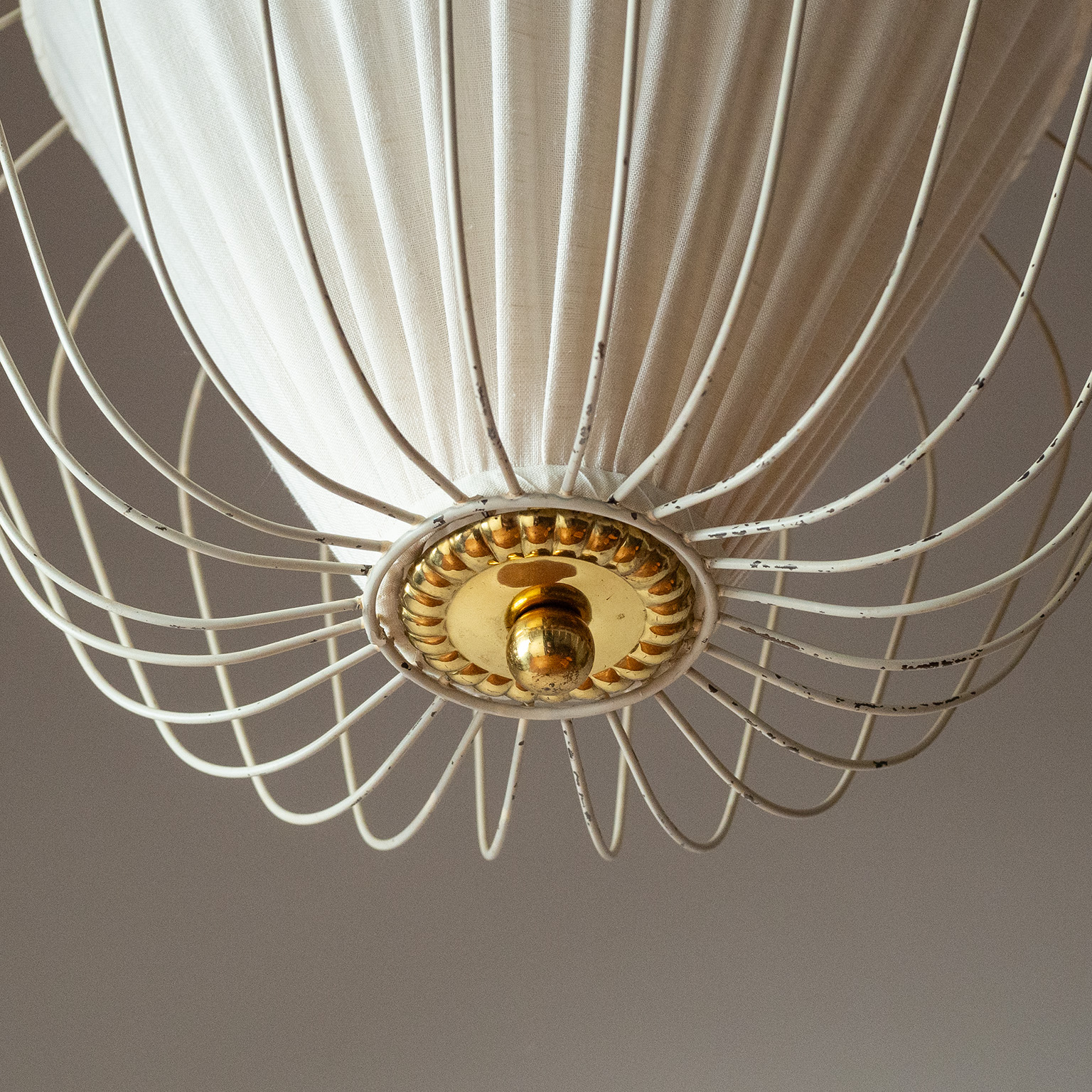 Swedish Ceiling Light With Fabric Shade, 1950s – mdrn