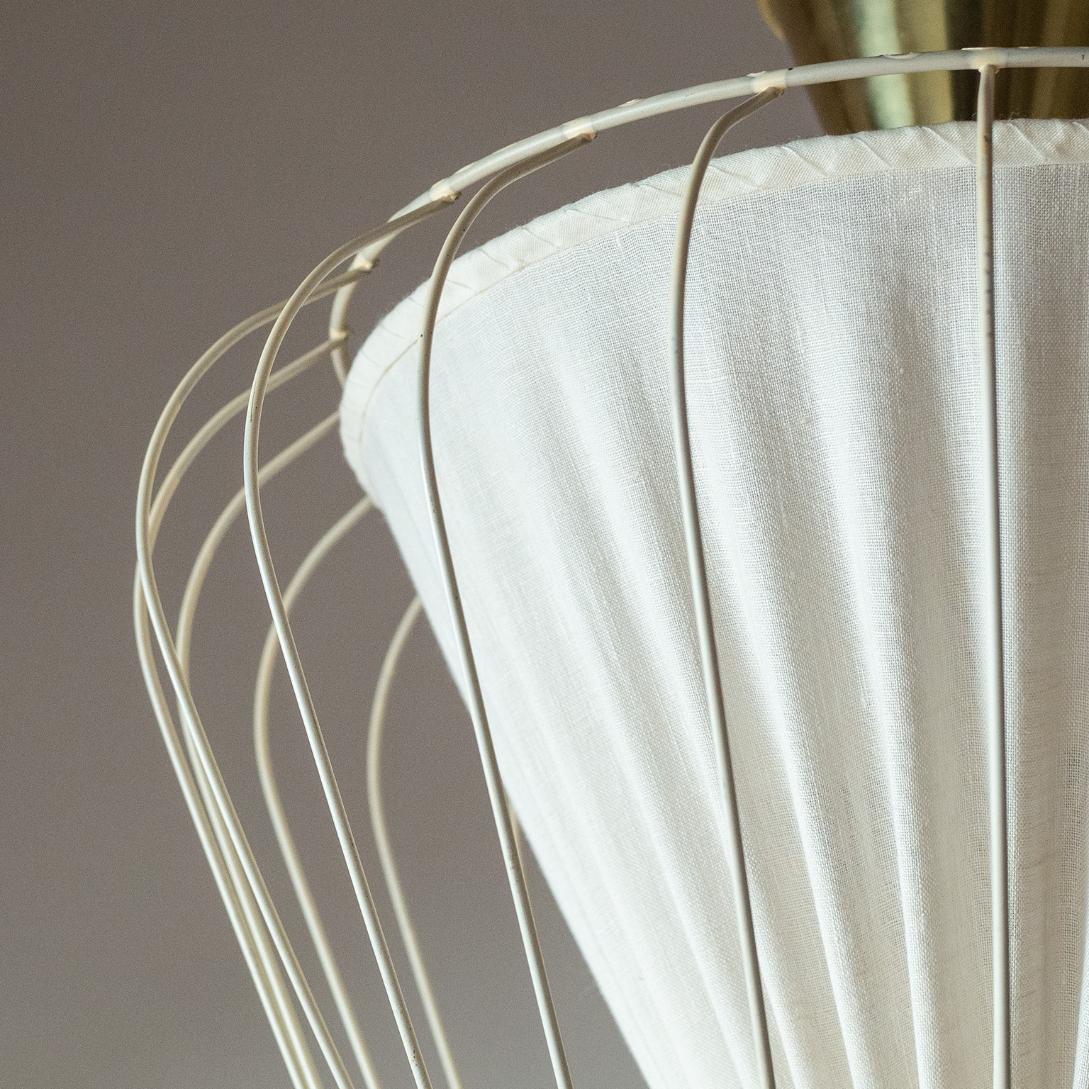 Swedish Ceiling Light With Fabric Shade, 1950s – mdrn