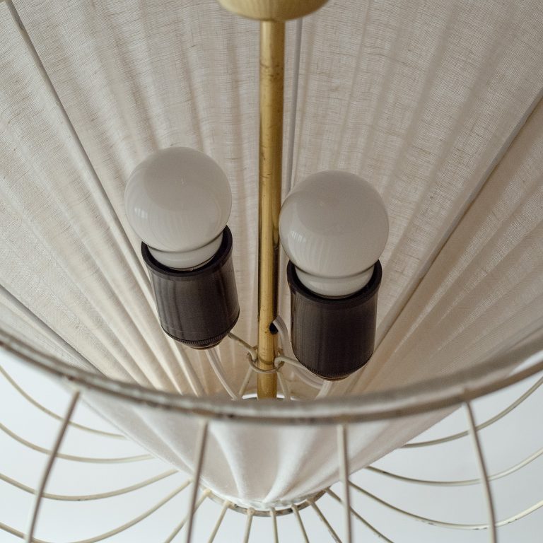 Swedish Ceiling Light With Fabric Shade, 1950s – mdrn