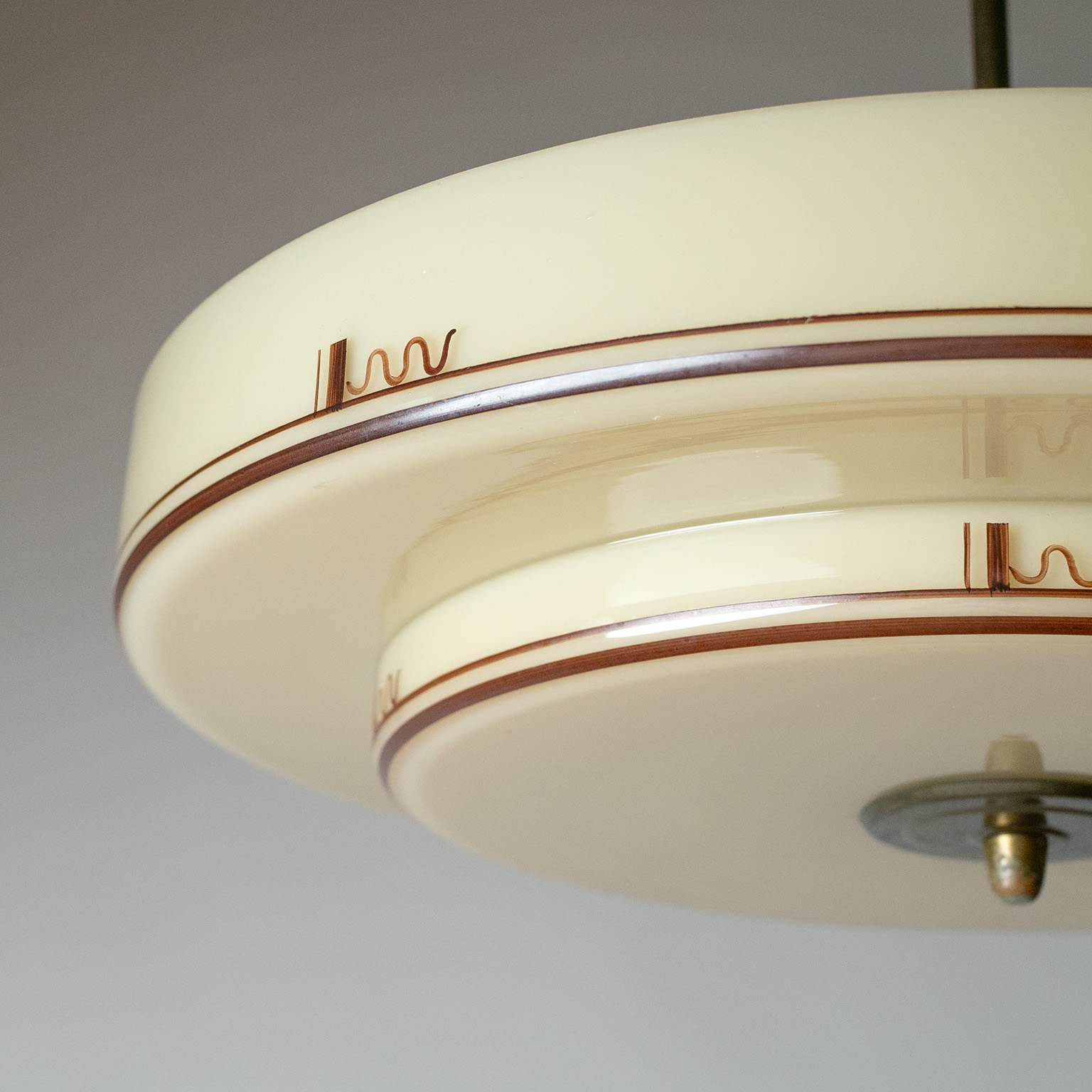 Hand-Painted Glass Ceiling Light, circa 1930 – mdrn